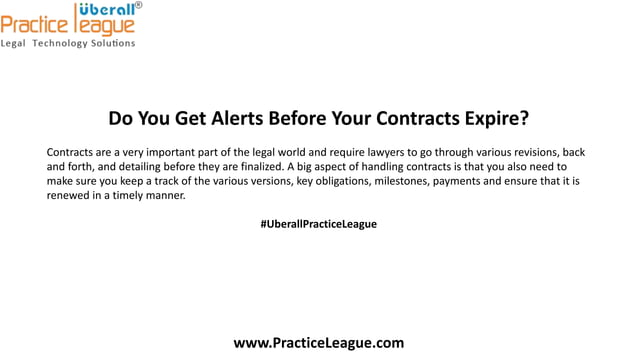 Do you get alerts before your contracts expire | PPT