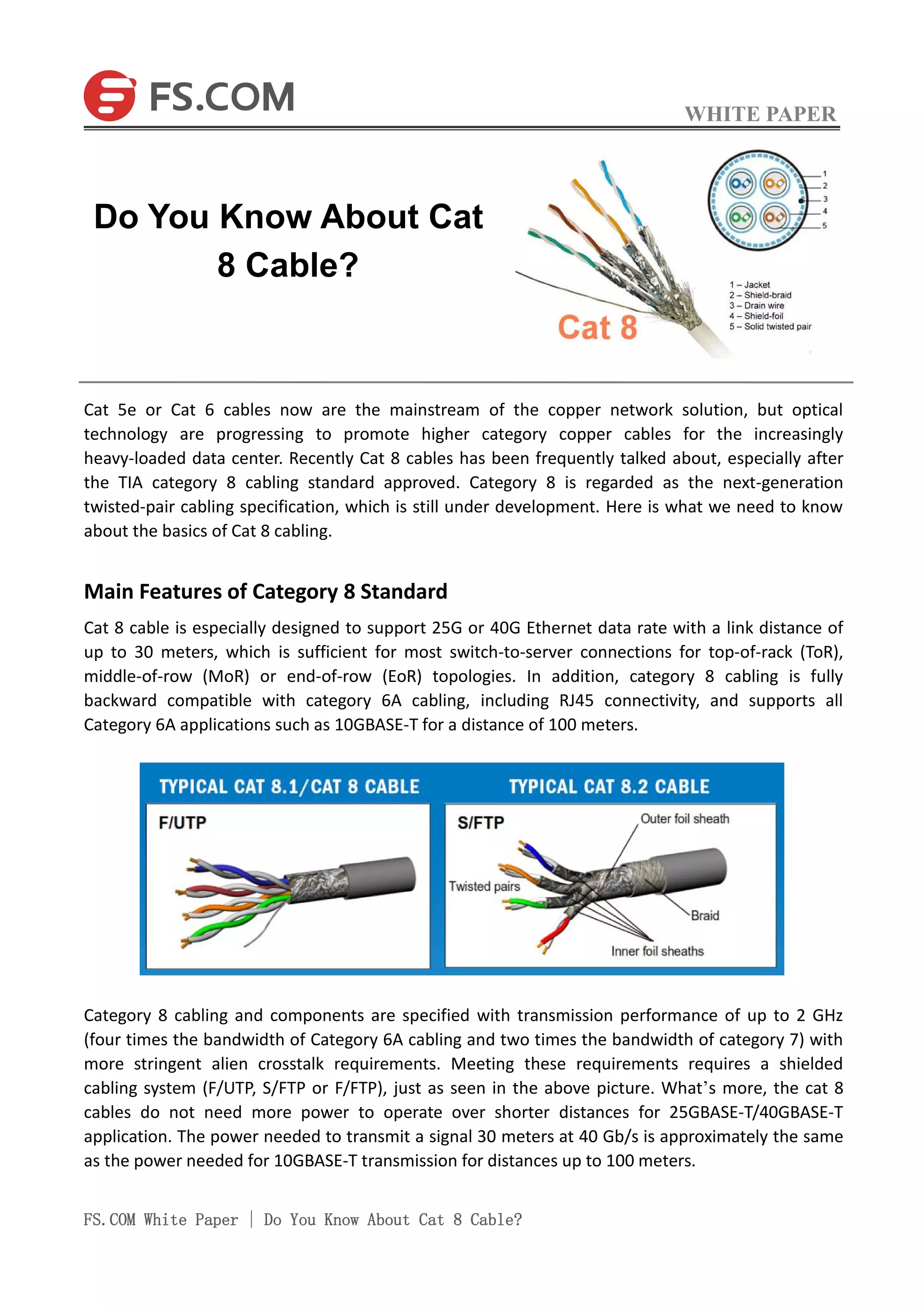 Do you know about cat 8 cable | PDF