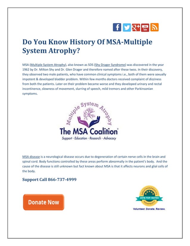 Do You Know History of MSA-Multiple System Atrophy | PDF