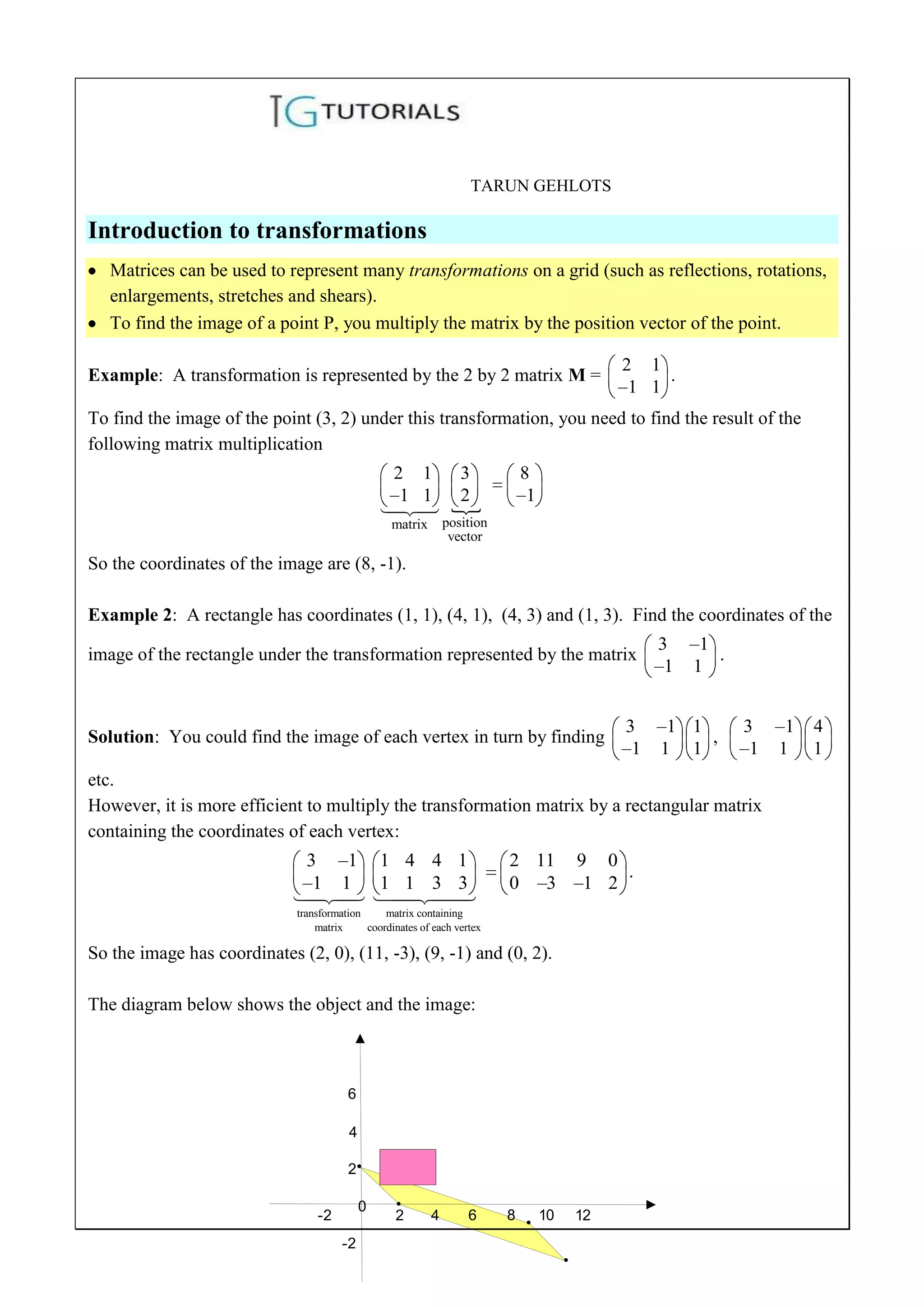 Do you know matrix transformations | PDF