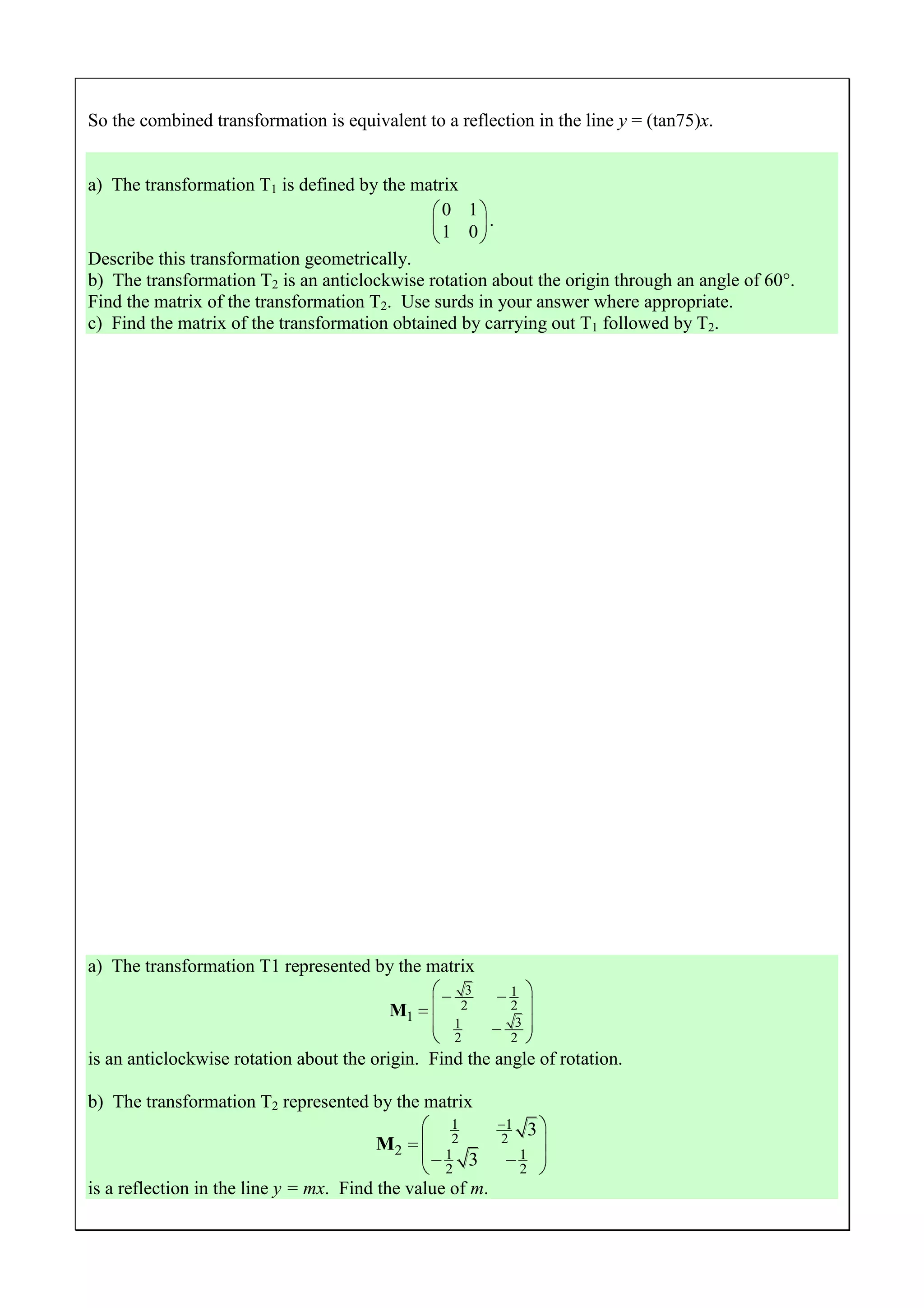 Do you know matrix transformations | PDF
