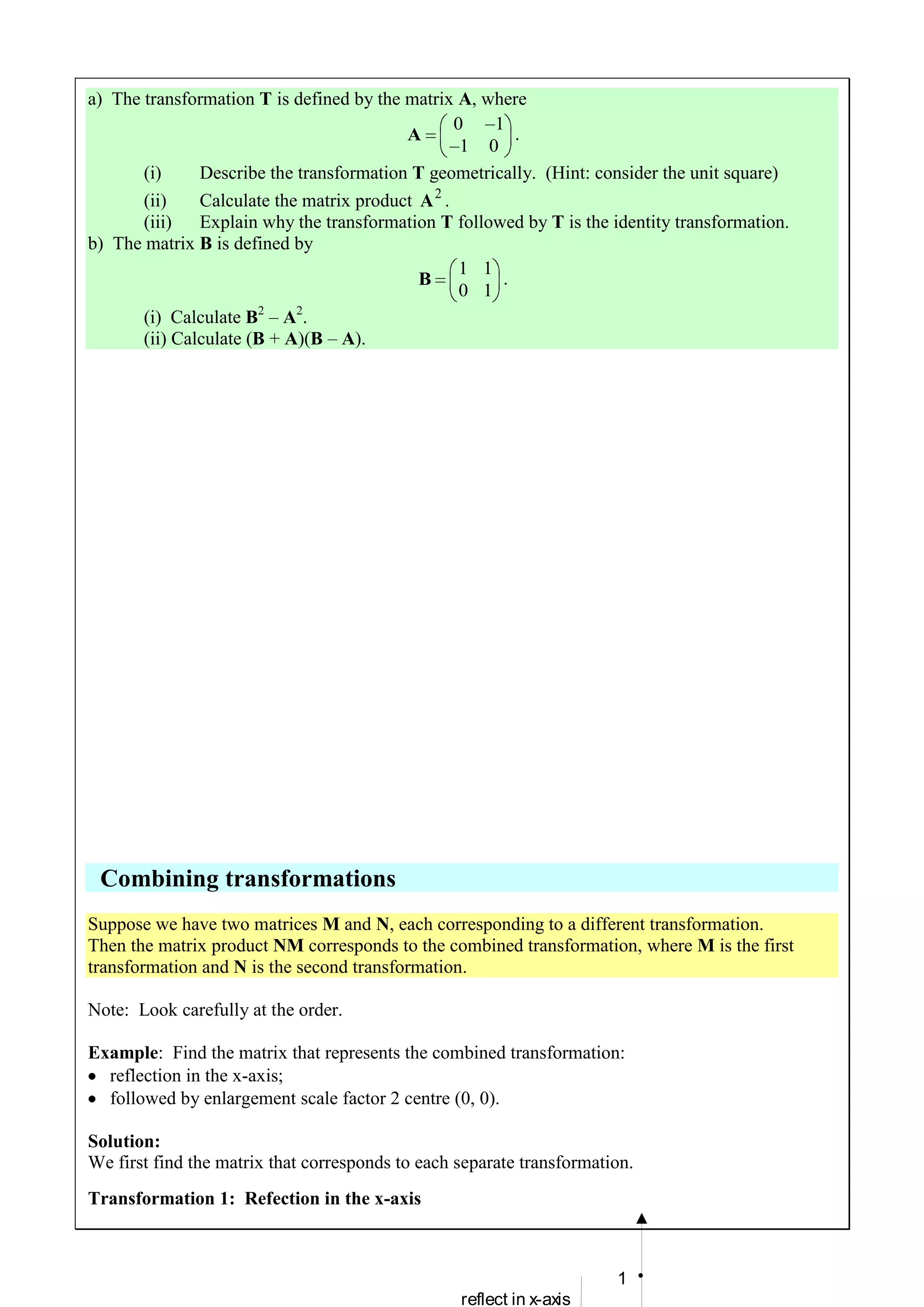 Do you know matrix transformations | PDF