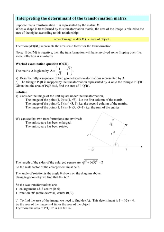 Do you know matrix transformations | PDF