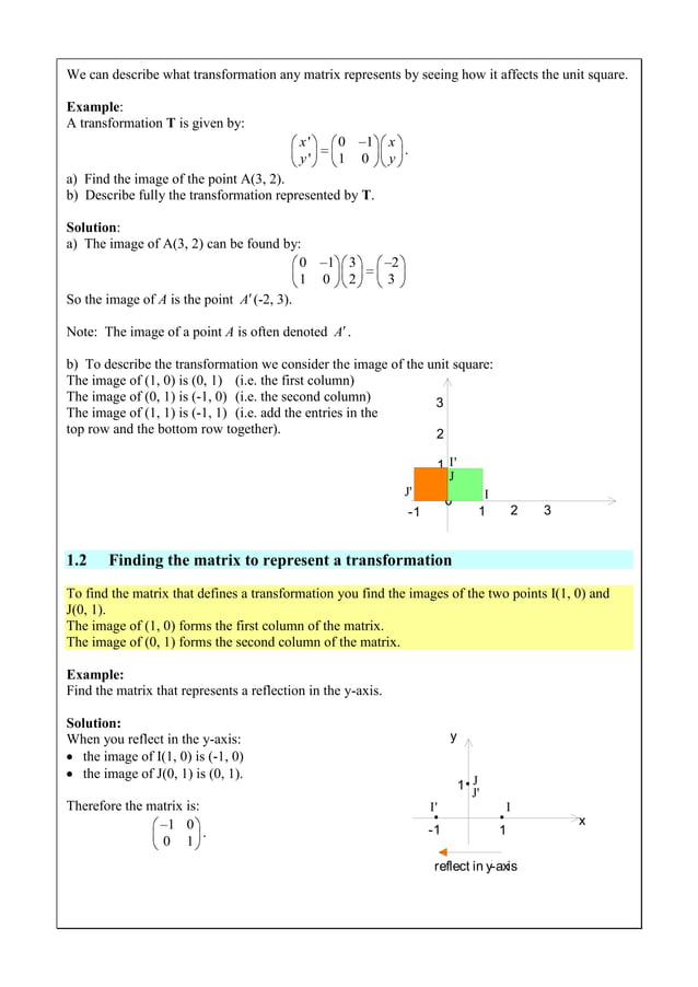 Do you know matrix transformations | PDF