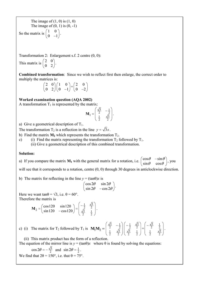 Do you know matrix transformations | PDF