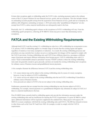 Do Your Withholding Processes Comply with FATCA? | PDF