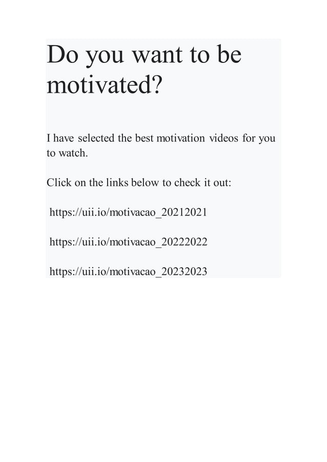 Do you want to be motivated | DOCX
