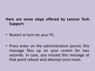 Do you want to restore a Lenovo ThinkPad? | PPT