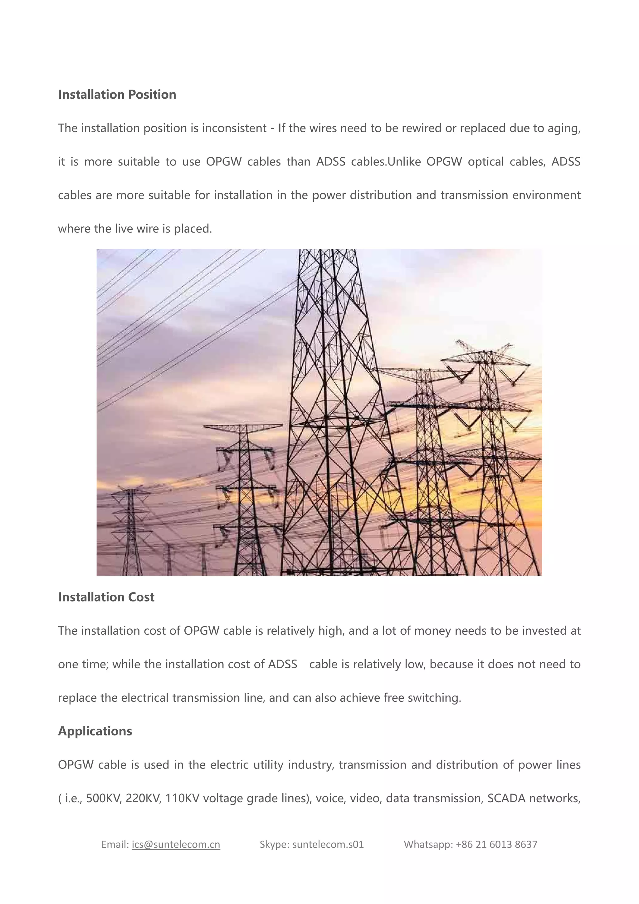 Do You Want to Understand the Difference Between ADSS and OPGW Fiber ...