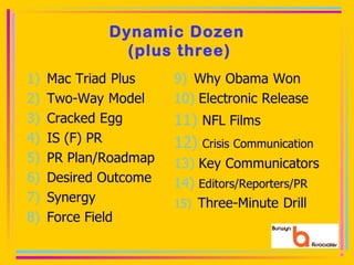 The Dynamic Dozen (plus three) Strategic Tools | PPT
