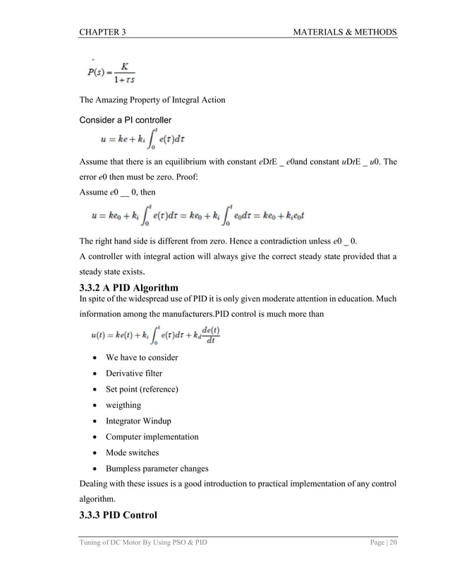 TUNING OF DC MOTOR BY USING PSO & PID | PDF | Technology & Computing