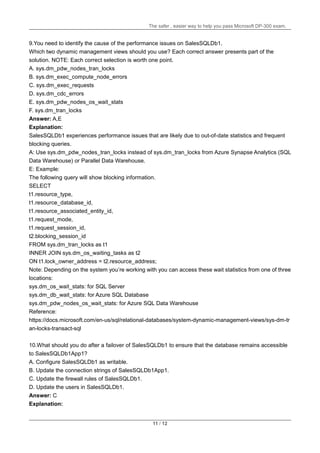 DP-300 Administering Microsoft Azure SQL Solutions Updated Dumps | PDF