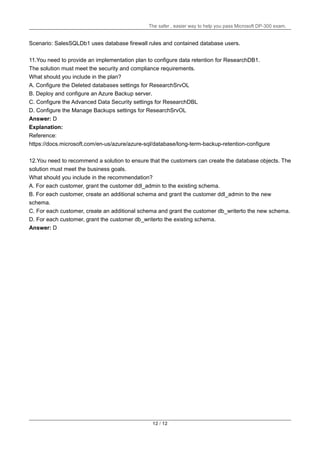 DP-300 Administering Microsoft Azure SQL Solutions Updated Dumps | PDF