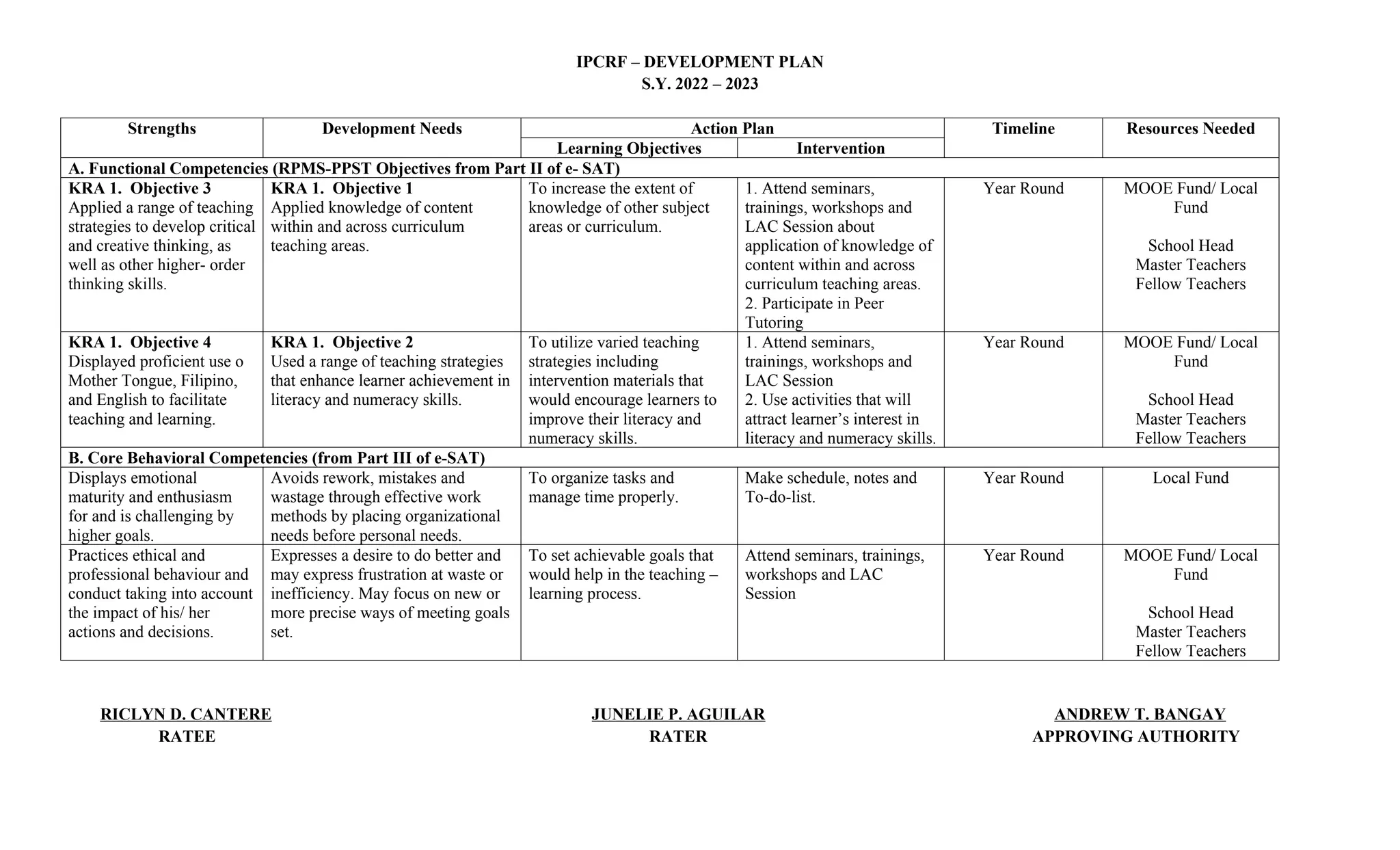 Deped teacher DP-IPCRF_2023-2024. Teaher | DOCX