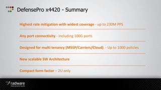 DDoS Mitigation - DefensePro - RADWARE | PPTX