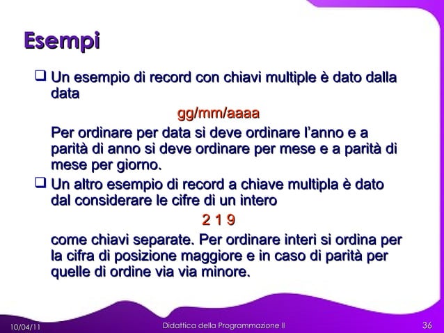 Algoritmi di ordinamento | PPT