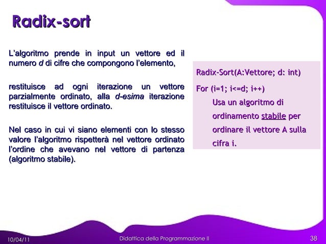 Algoritmi di ordinamento | PPT
