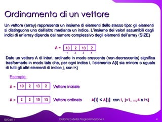 Algoritmi di ordinamento | PPT