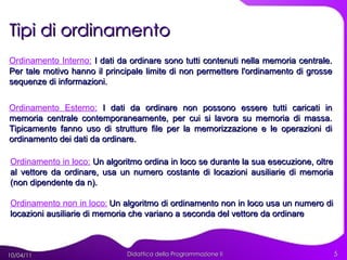 Algoritmi di ordinamento | PPT