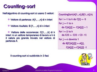 Algoritmi di ordinamento | PPT