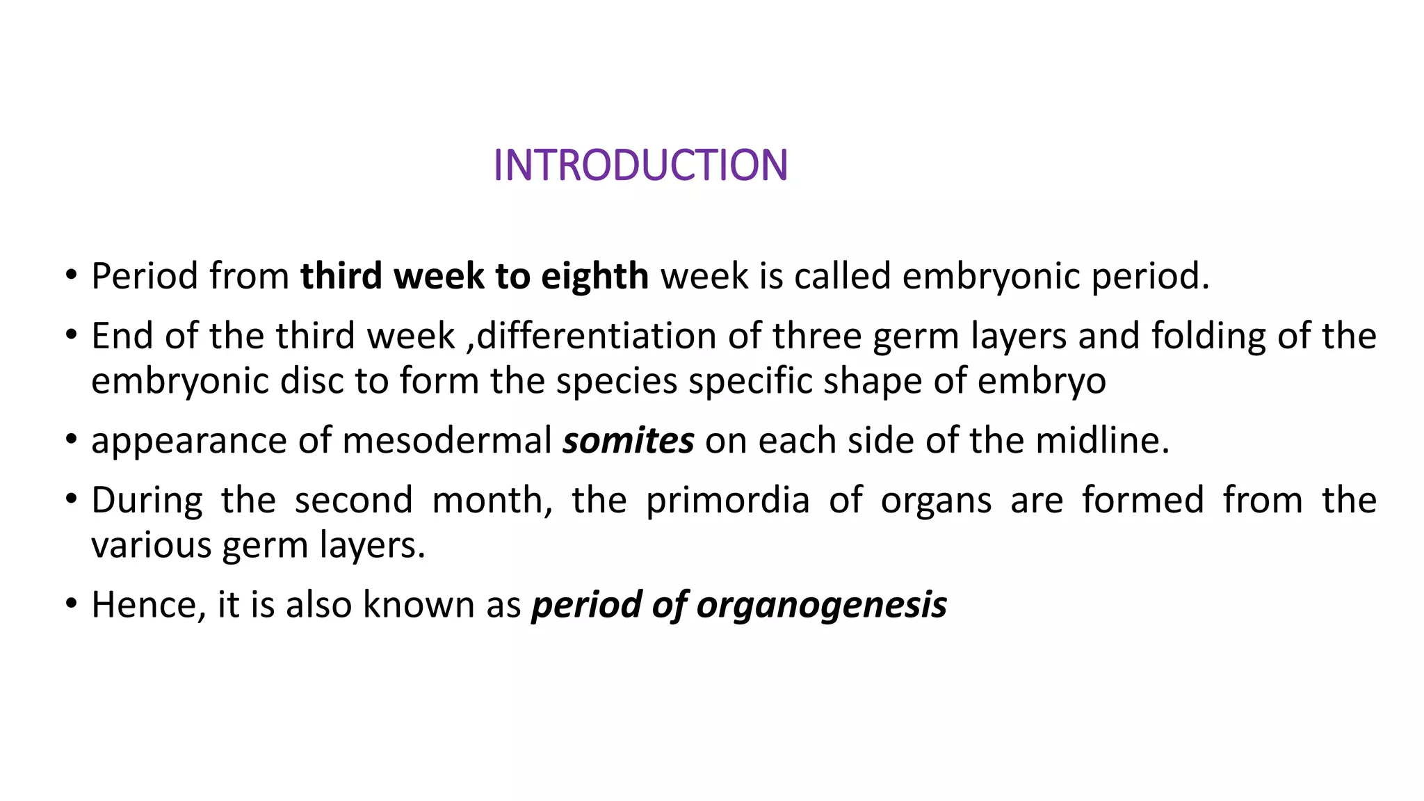 Embryonic period of development | PPTX