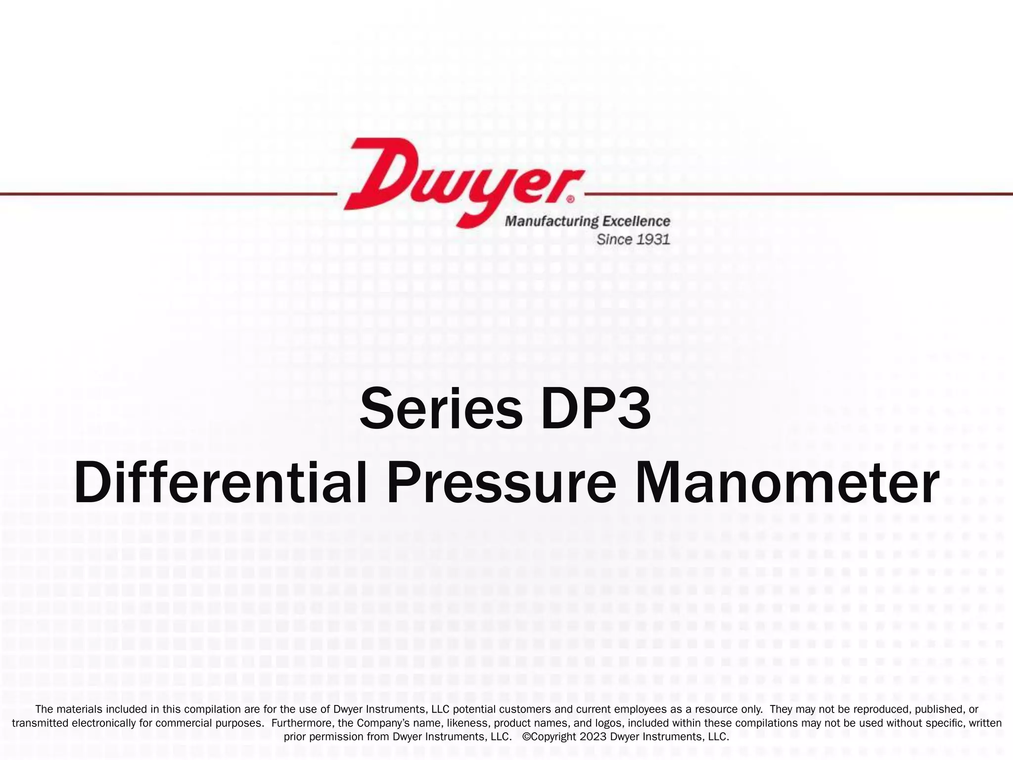 Series DP3 Wireless Differential Pressure Manometer | PPT