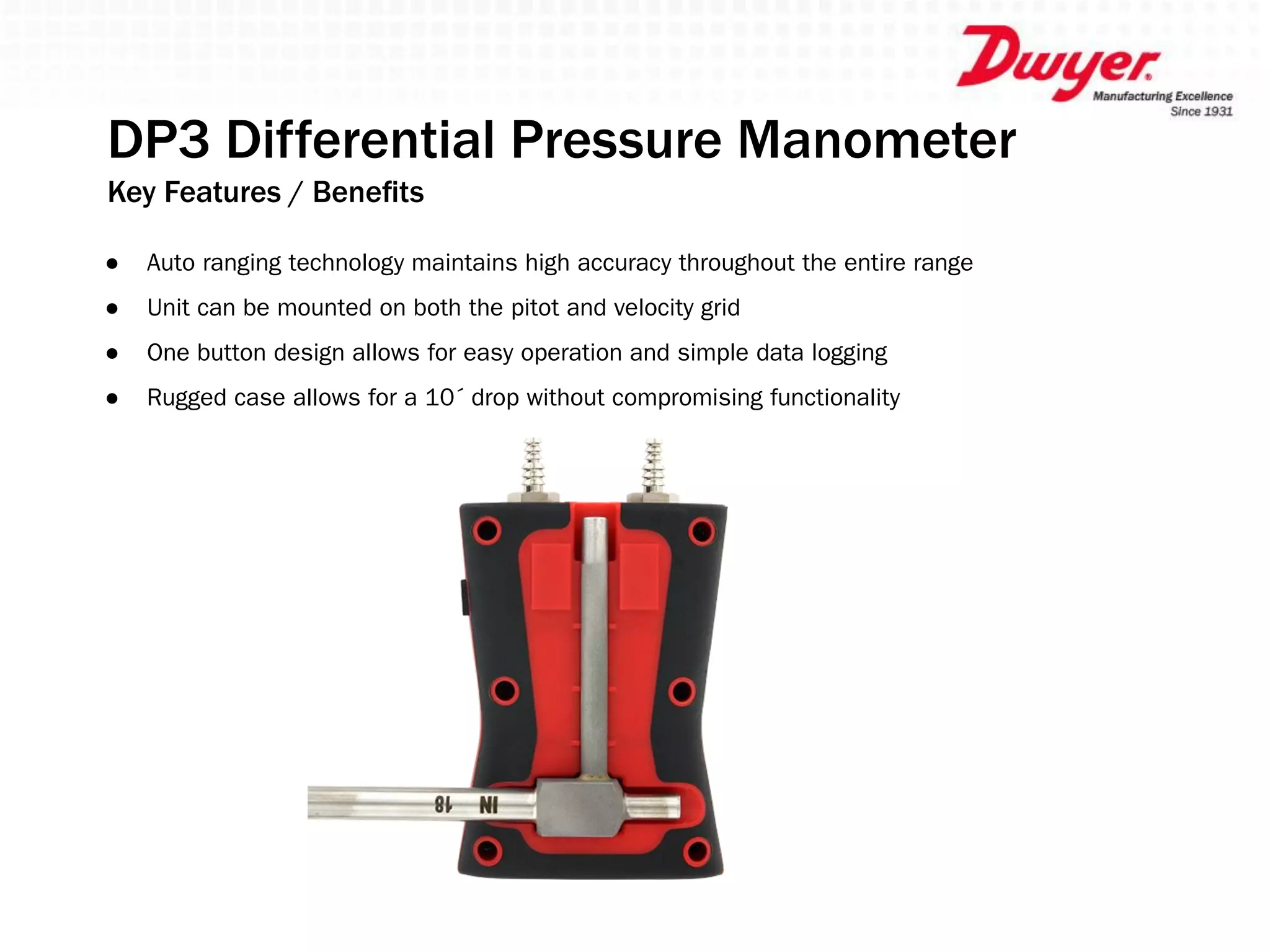 Series DP3 Wireless Differential Pressure Manometer | PDF