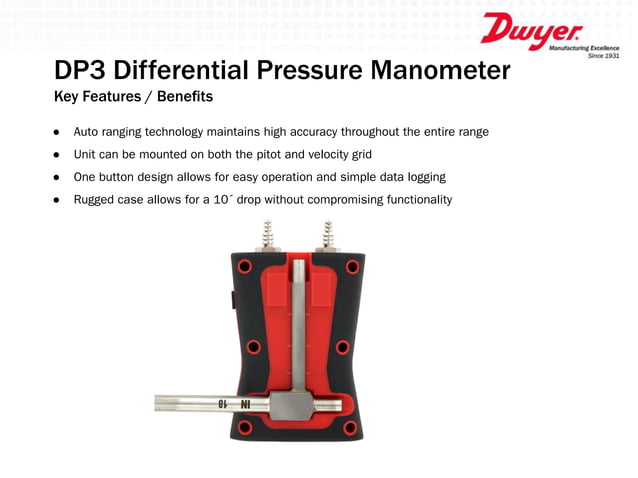 Series DP3 Wireless Differential Pressure Manometer | PDF