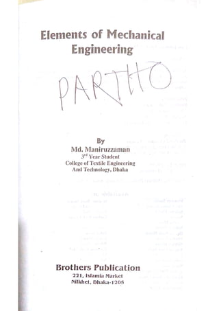 Elements of mechanical engineering (notes) | PDF