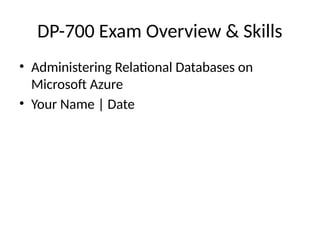 Gives a structured overview of the skills measured in the DP-700 exam ...