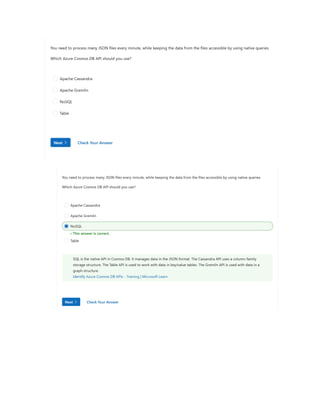 DP 900 Azure Data Fundamentals Quesions Microsoft | PDF