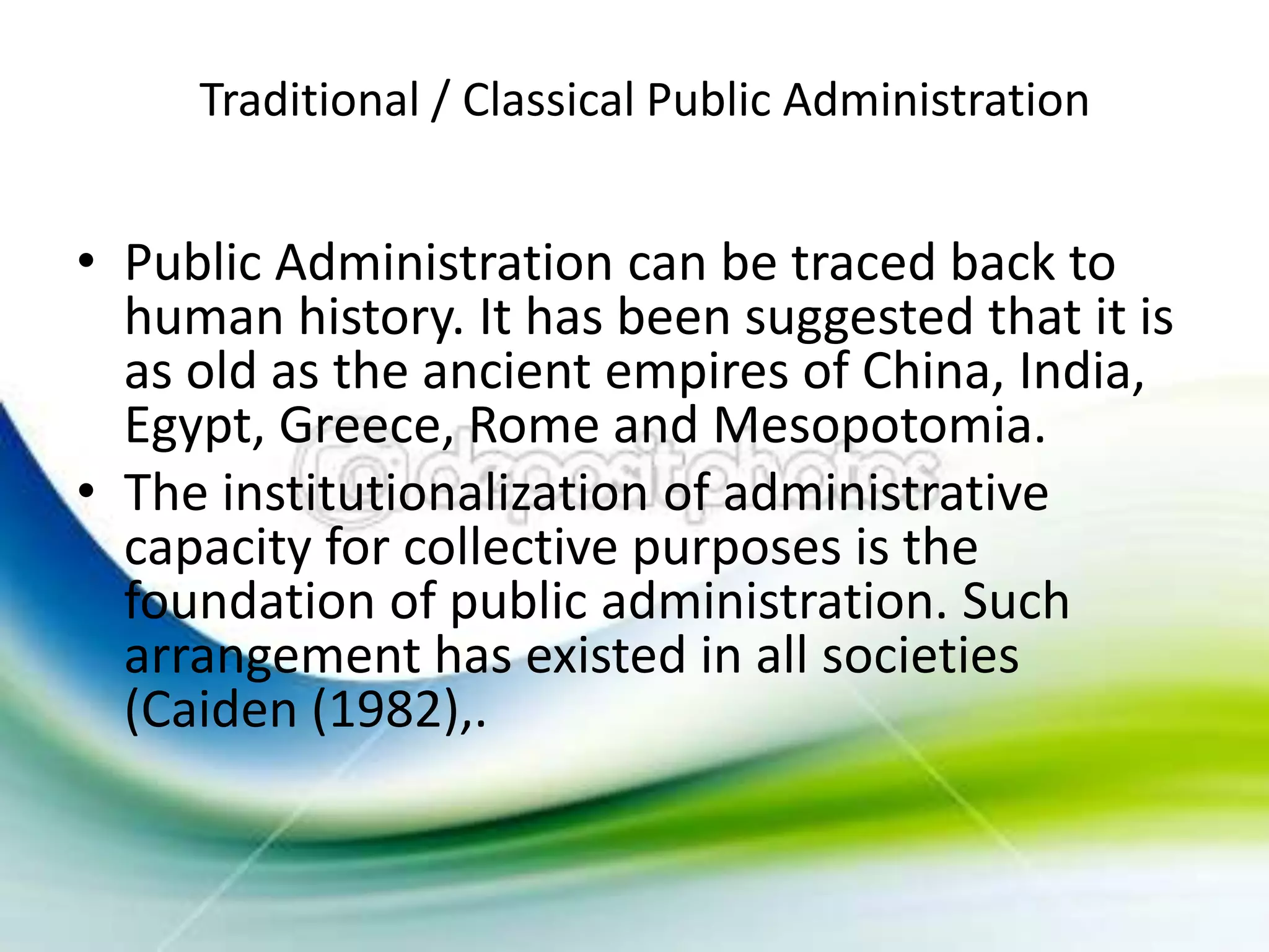 Evolution of Public Administration | PPTX