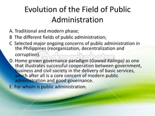 Evolution of Public Administration | PPTX