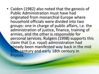 Evolution of Public Administration | PPTX