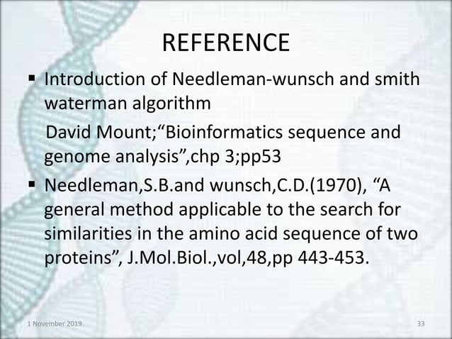 Dynamic programming and pairwise sequence alignment | PPTX | Programming Languages | Computing