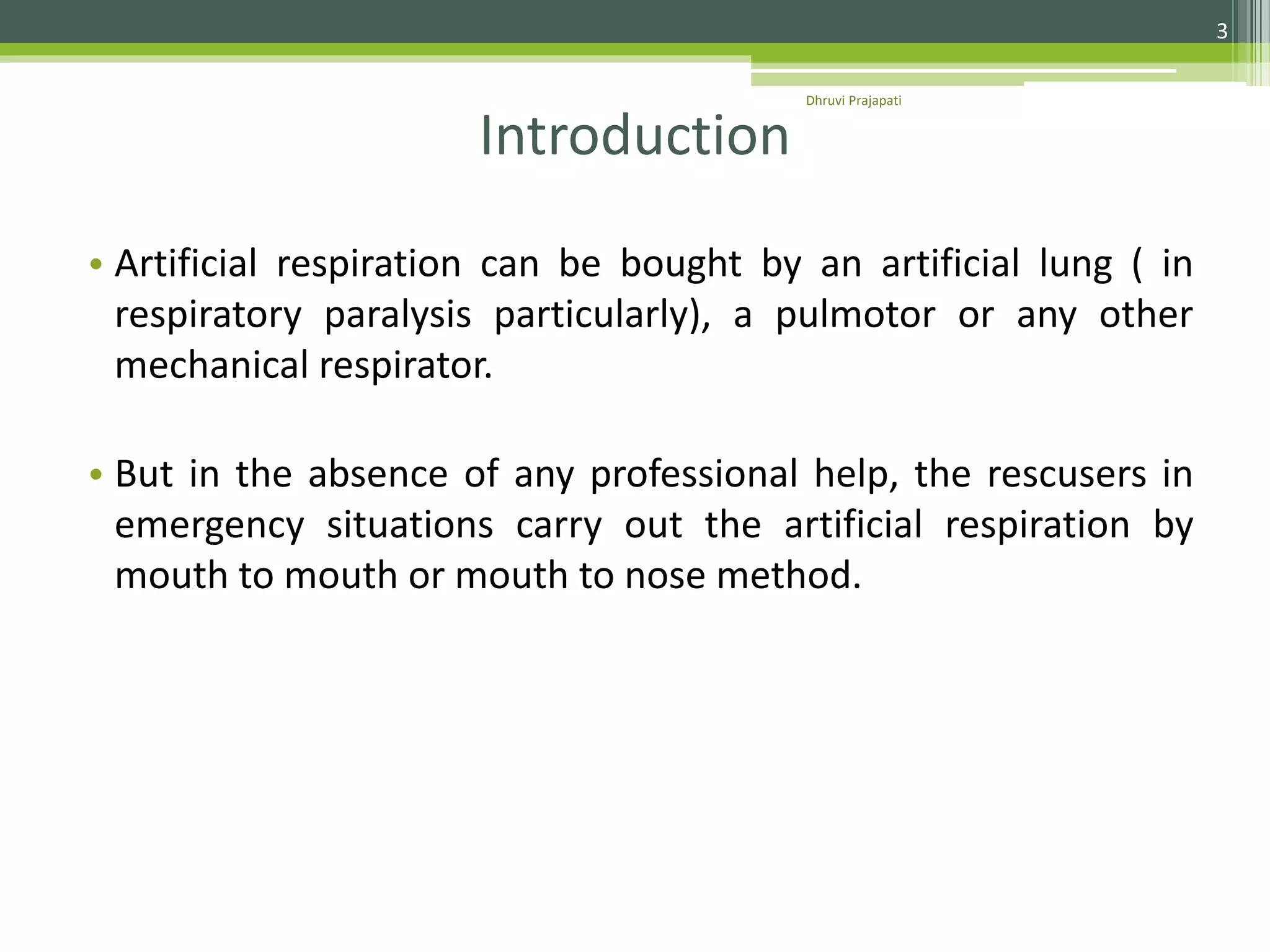 Artificial Respiration (Resuscitation method) | PDF