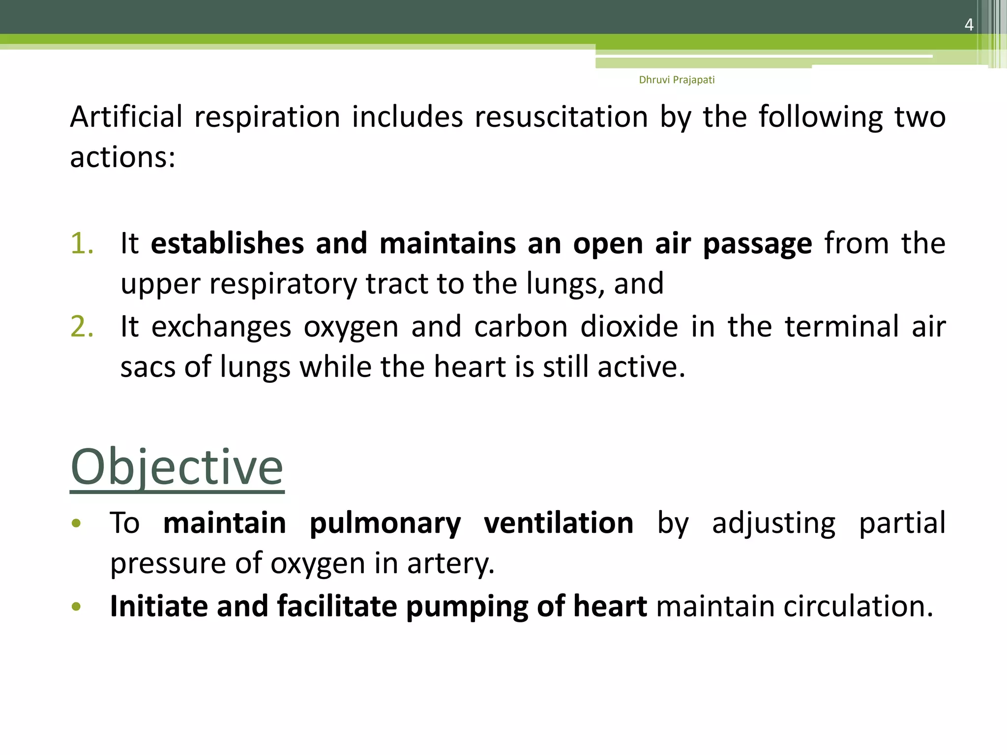 Artificial Respiration (Resuscitation method) | PDF