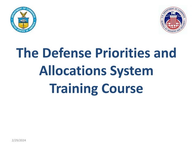 DPAS Training Slides Final_November 2021.pptx | Defense Industry ...