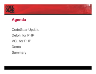 DPC2007 CodeGear, Delphi For PHP (Pawel Glowacki) | PDF