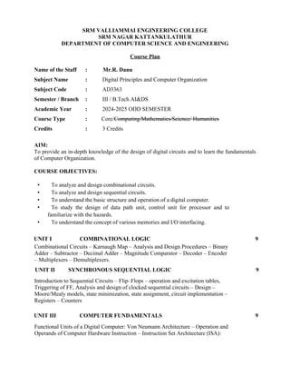Digital principles and Computer architecture CP | DOC