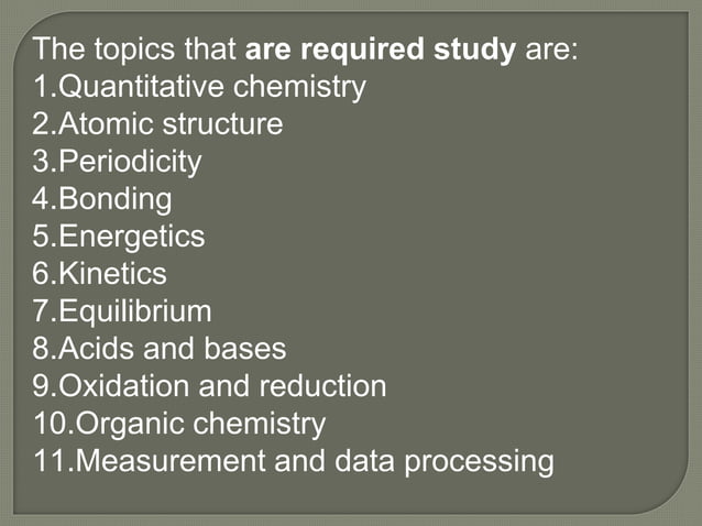 Dp choices chemistry | PPT