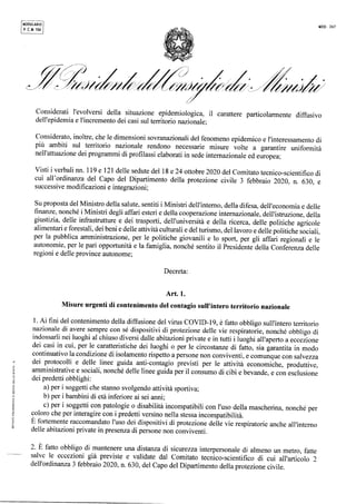 Il nuovo Dpcm del 24 ottobre | PDF