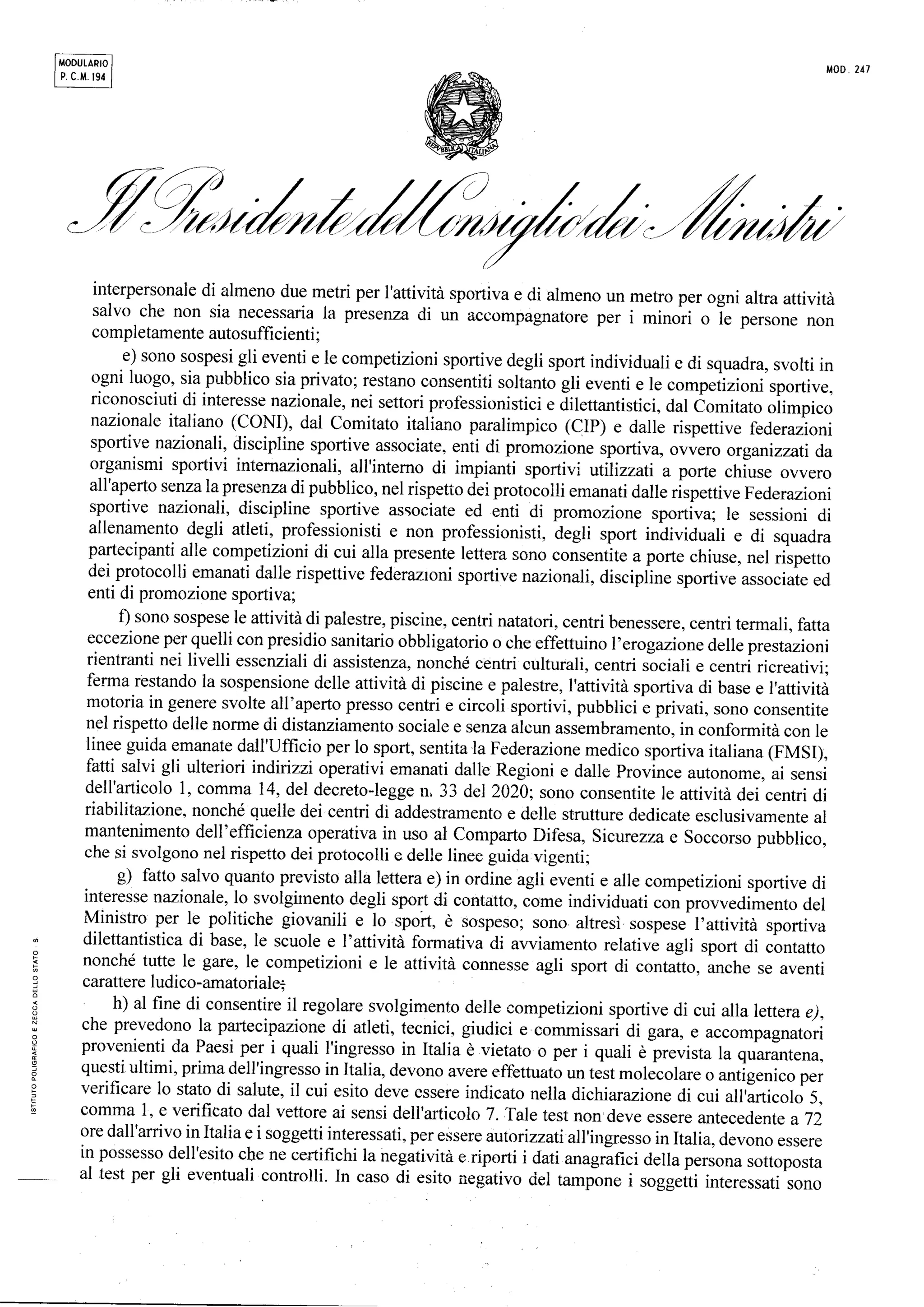 Dpcm 24 ottobre 2020 | PDF