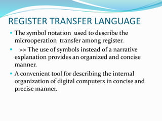 Register Transfer Language,Bus and Memory Transfer | PPTX