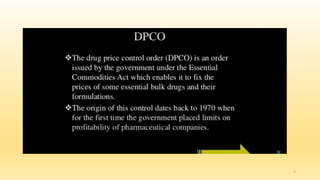 Drug Price Control Order | PPTX