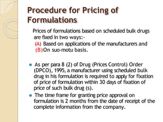 DRUG PRICE CONTROLE ORDER OR NATIONAL PHARMACEUTICAL PRICING AUTHORITY | PPTX