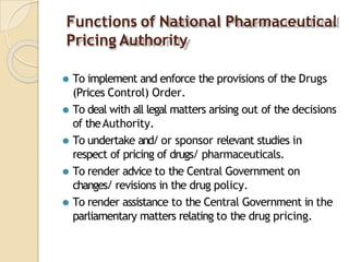 DRUG PRICE CONTROLE ORDER OR NATIONAL PHARMACEUTICAL PRICING AUTHORITY ...