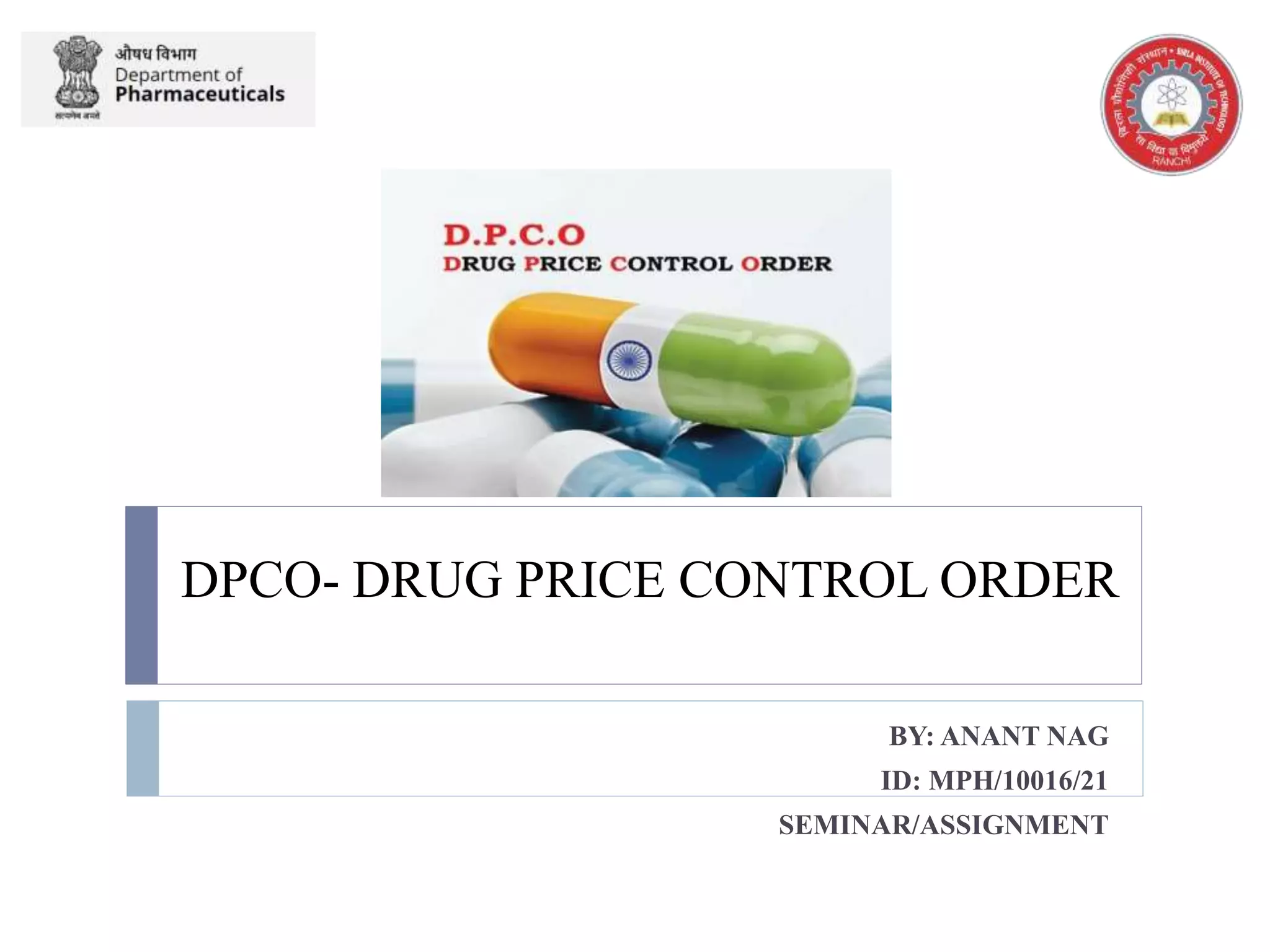 DPCO-Drug price control order | PPTX