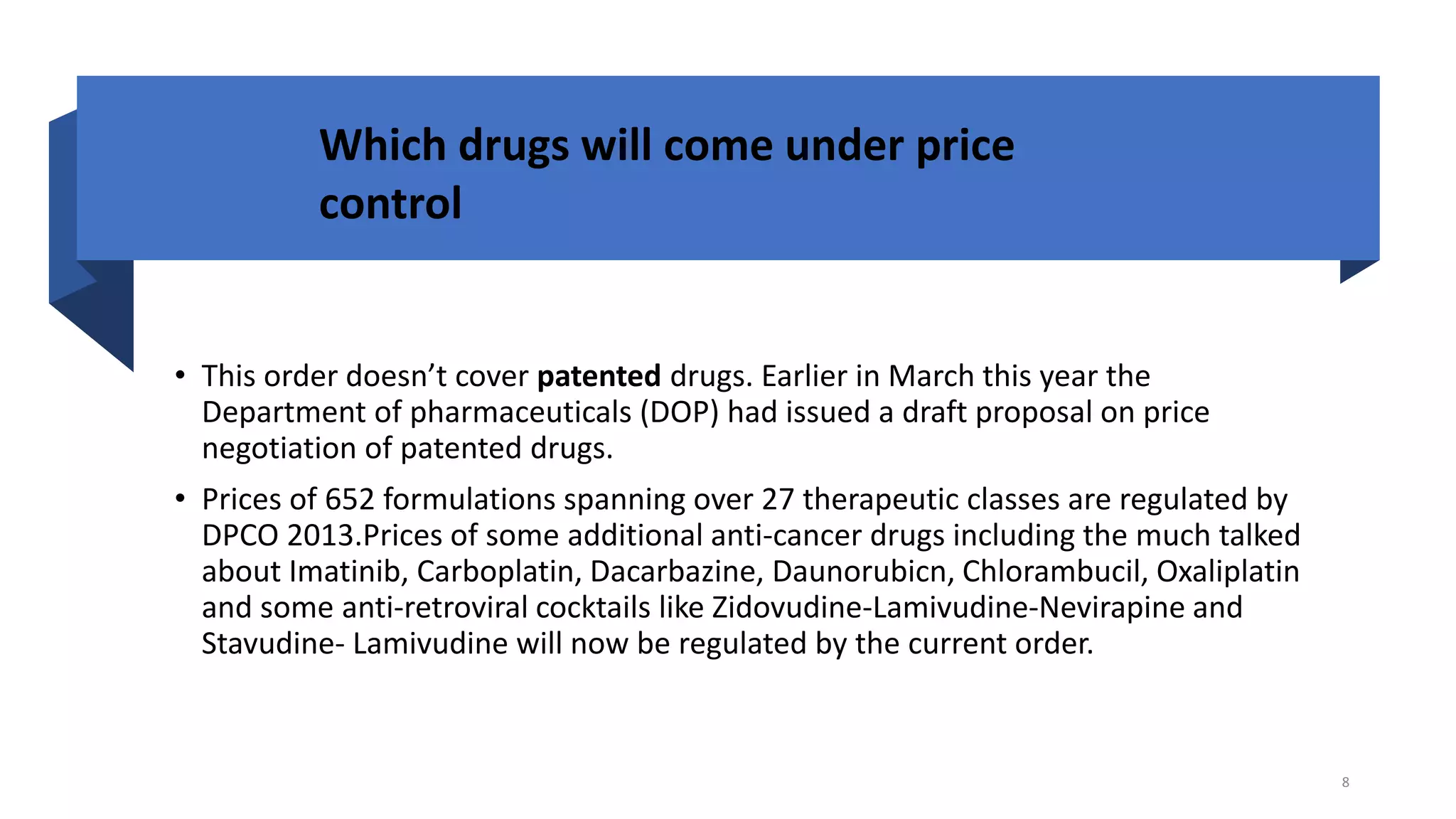 Drug Price control order, 1995 (DPCO) | PPTX
