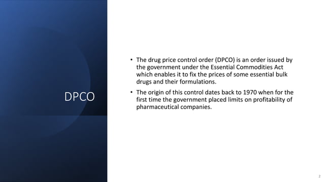 Drug Price control order, 1995 (DPCO) | PPTX | Pharmaceutical Industry ...
